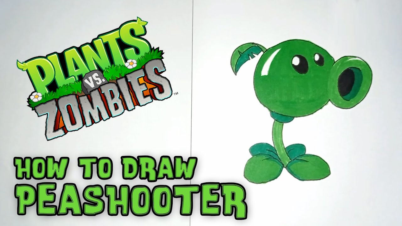 How To Draw Peashooter (Plants vs Zombies) - YouTube