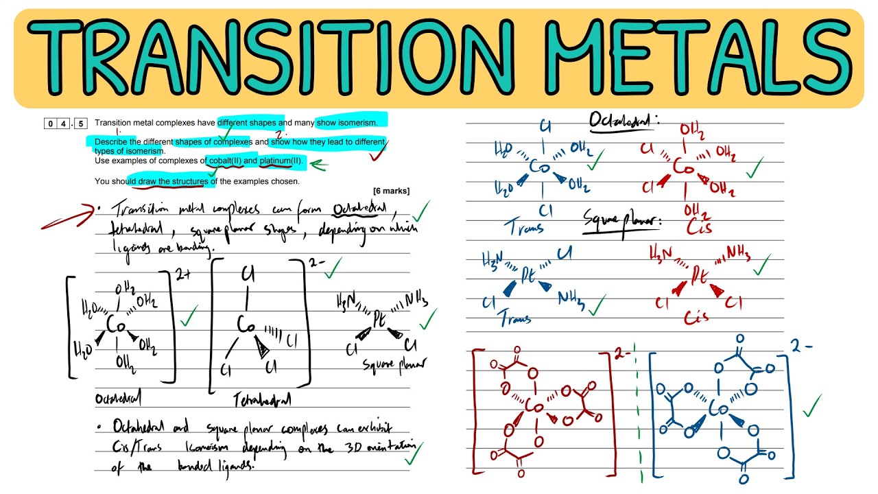 Transition Metals - Exam Question Walkthrough｜A Level Chemistry (AQA ...