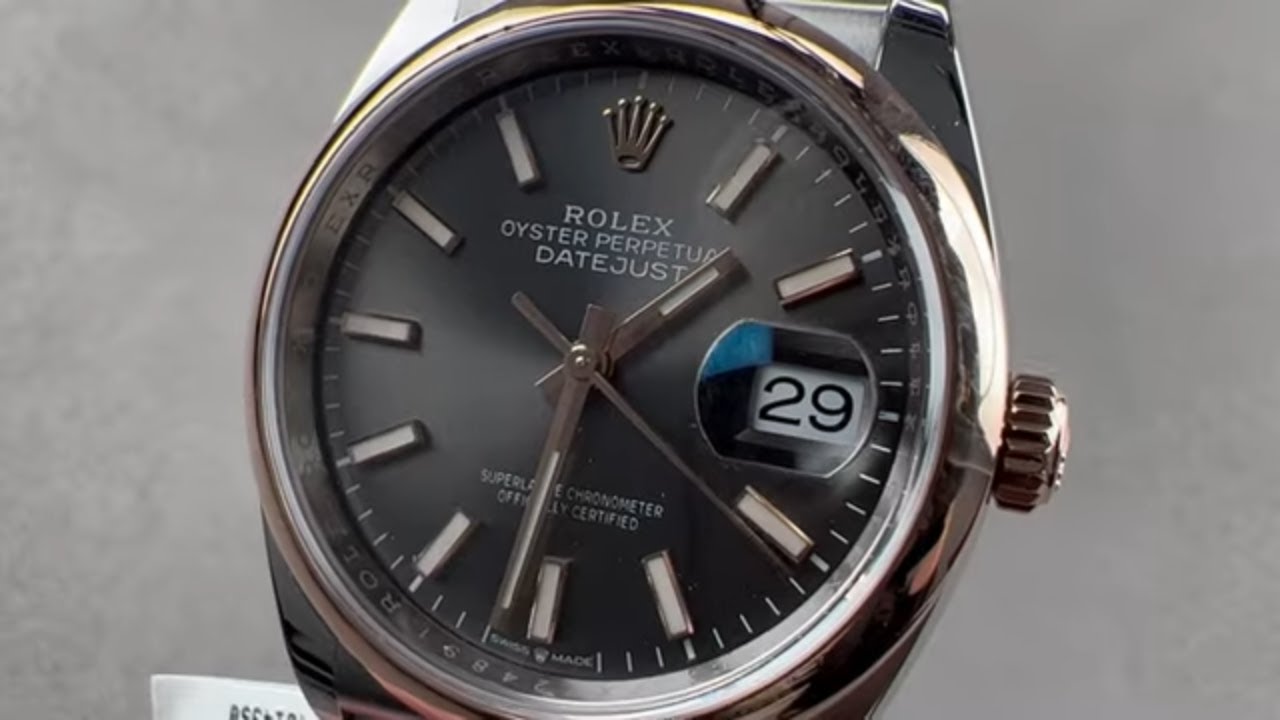 Rolex Datejust 36 Slate Dial Domed Bezel Rolesor Jubilee Bracelet ...