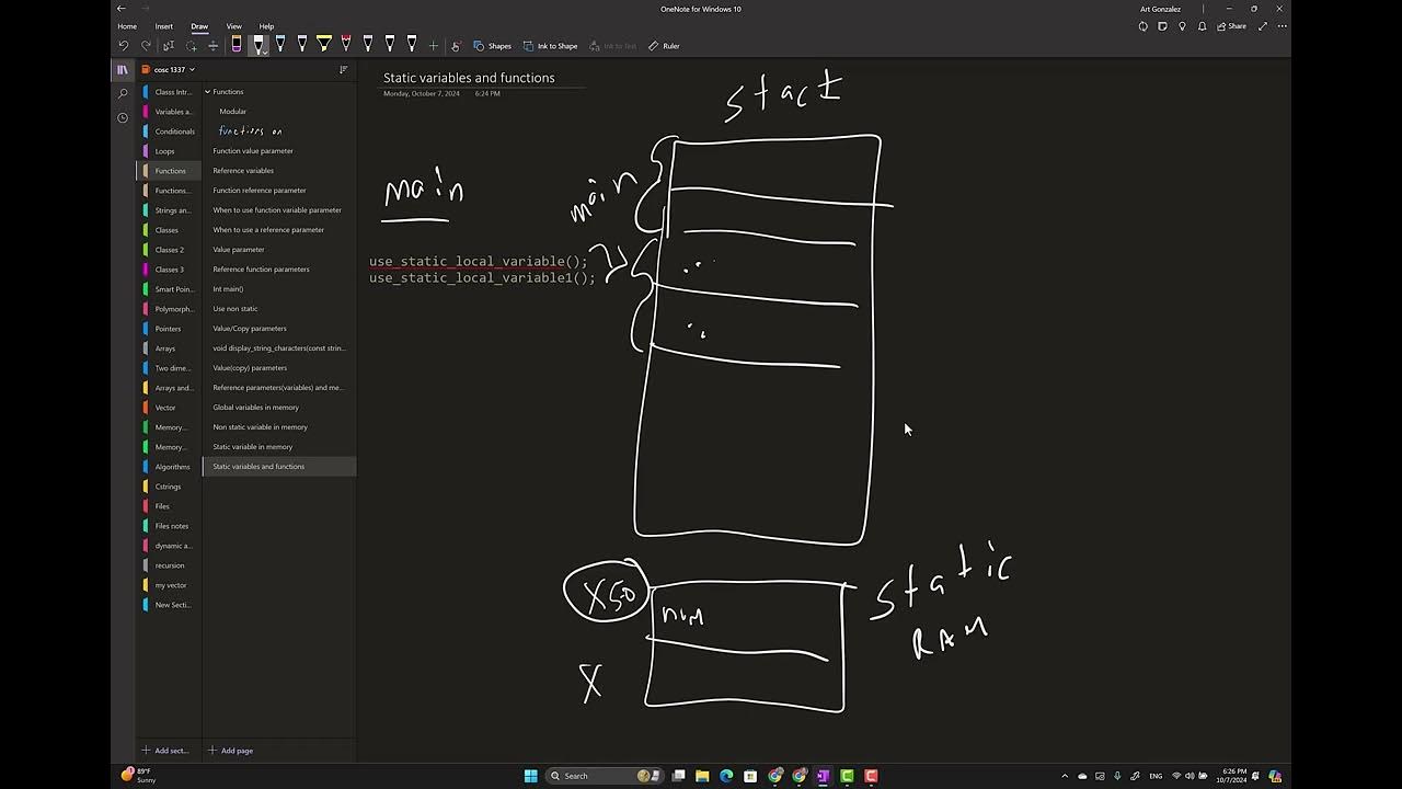 100724 COSC 1337 C++ static variables and memory - YouTube