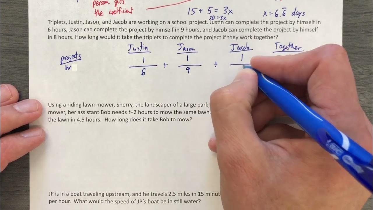 Rational Equations Word Problems, Part 7 - YouTube