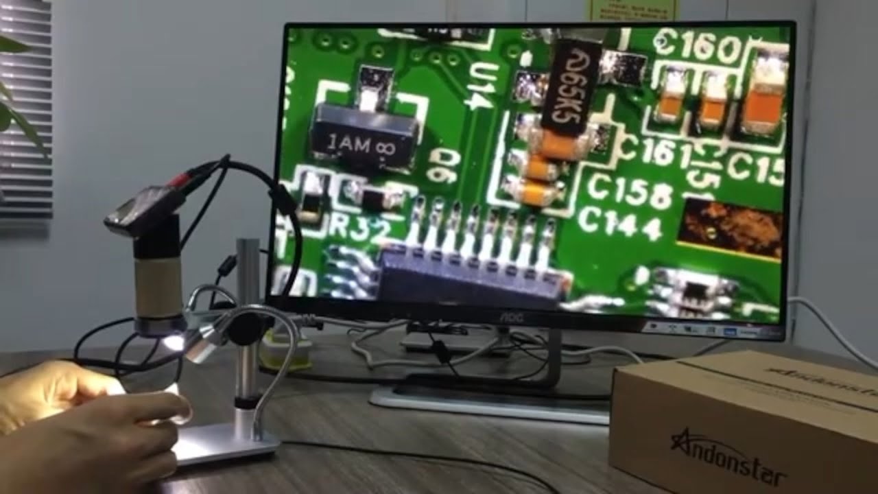 Andonstar ADSM201 HDMI Digital Microscope 1080P USB SD Card with LED ...