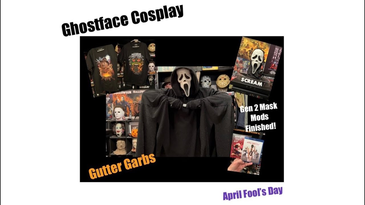 Ghostface Cosplay complete with Gen 2 Mask Mods plus new T-Shirt pick ...
