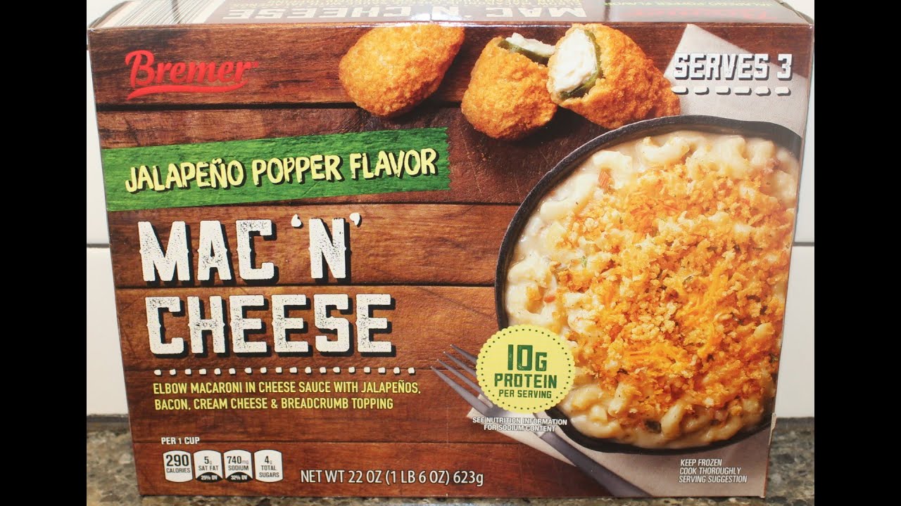 Bremer (ALDI): Jalapeno Popper Flavor Mac ‘N’ Cheese Review - YouTube