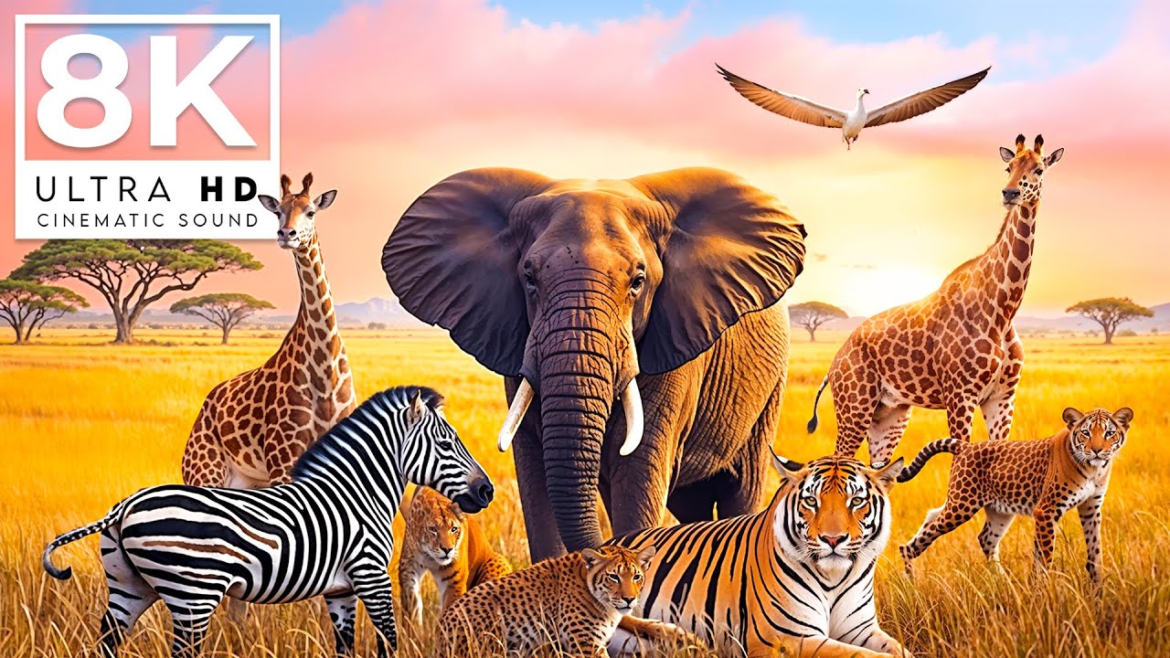 AFRICAN WILD ANIMALS 8K ULTRA HD 60 FPS | with Realistic Cinematic ...