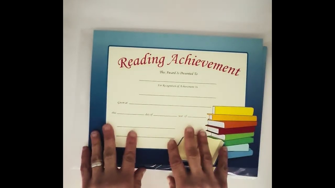 Reading Achievement Certificate Template