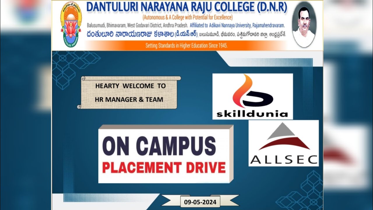 Skill Dunia & All Sectech Compus Drive in DNR College Bhimavaram - YouTube
