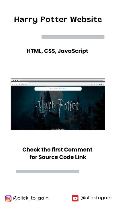 Harry Potter Website using HTML CSS and JavaScript - YouTube