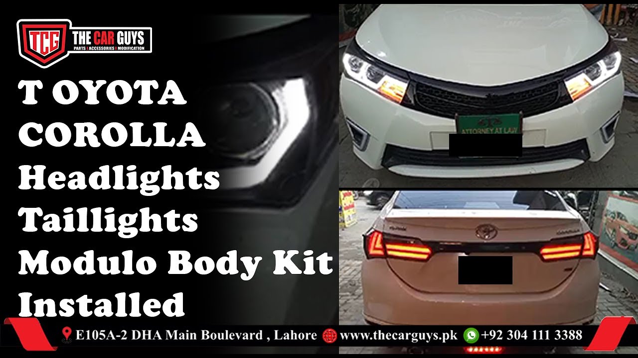 Toyota Corolla Head Lamps, Tail Lamps , Modulo Body Kit Installed | The ...