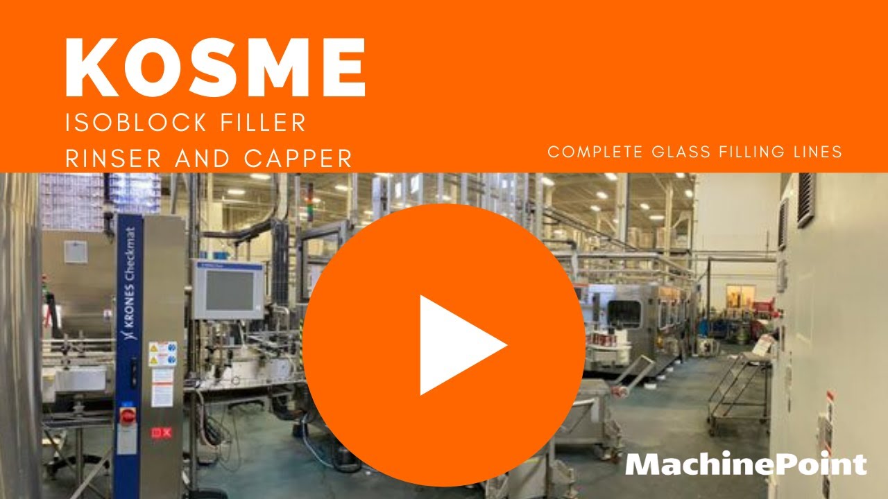 KOSME Isoblock filler rinser and capper Complete glass filling lines ...