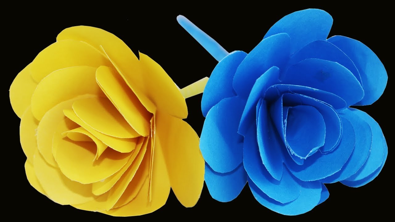 Beautiful Rose Making With Color Paper | DIY Paper Rose - YouTube
