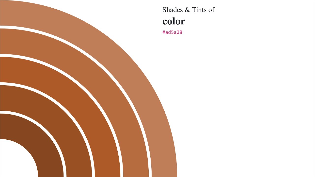 Shades & Tints of Caramelized Maple color #ad5a28 A Warm Orange color ...