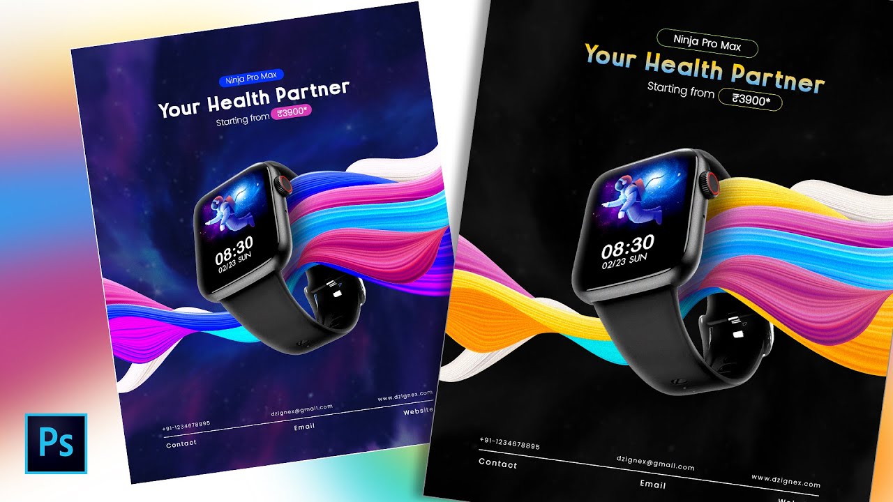 Smart Watch Poster Design In Photoshop | Photoshop Tutorial - YouTube