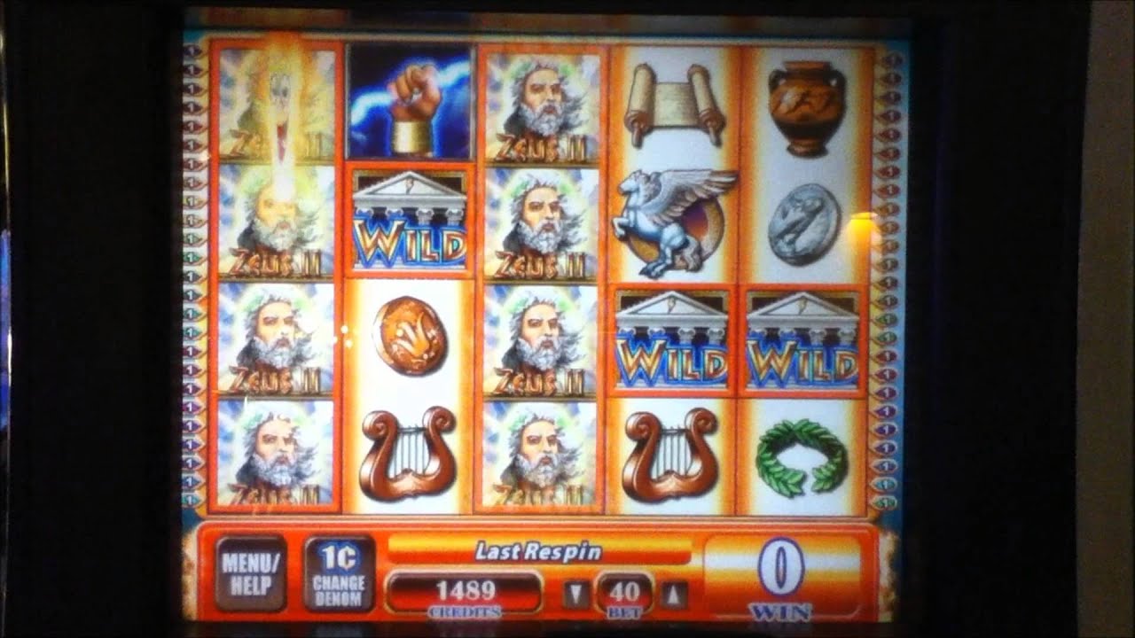 ZEUS II Penny Video Slot Machine with HOT HOT SUPER RESPINS Las Vegas ...