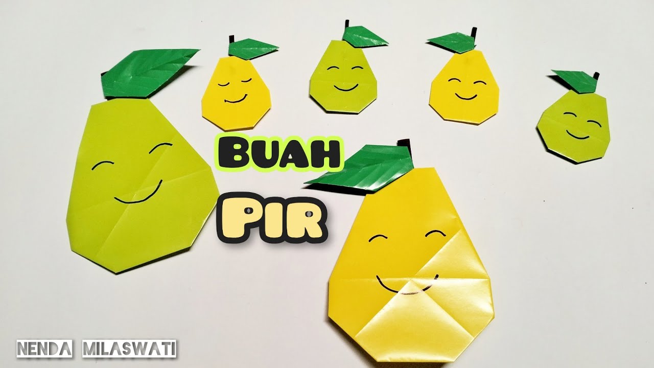 Cara Membuat Origami Buah Pir Sangat Mudah || Origami Buah- buahan ...