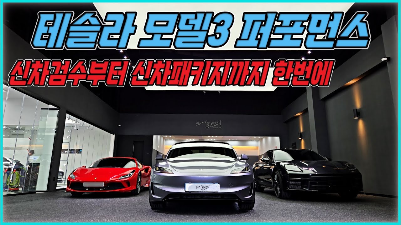 테슬라 모델3 하이랜드 퍼포먼스 신차검수 및 신차패키지 시공 리뷰루마 버텍스 썬팅 생활보호 Ppf 폴리싱 및 유리막코팅