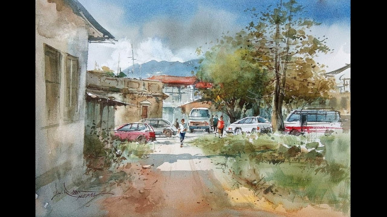 WATERCOLOR BY D. RAM PALPALI || BK ART Gallery - YouTube