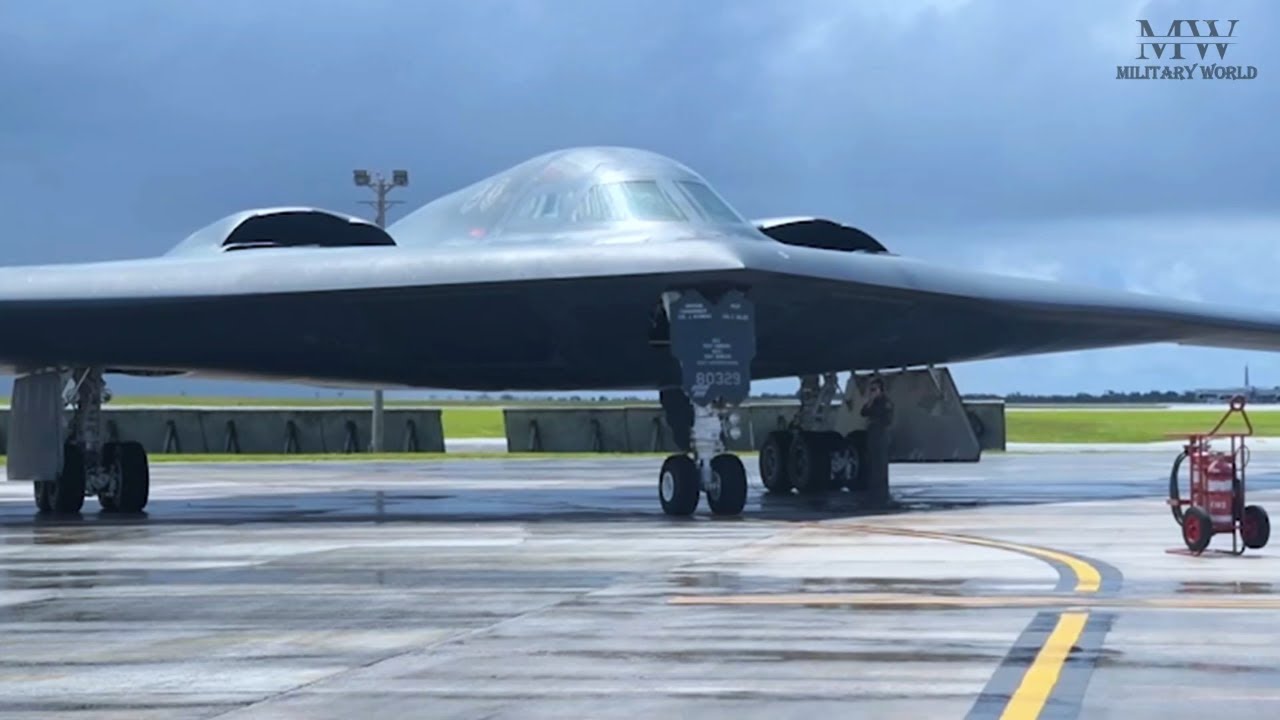 B-2 Stealth Bomber Lands on Guam for Exercise Valiant Shield 24 - YouTube