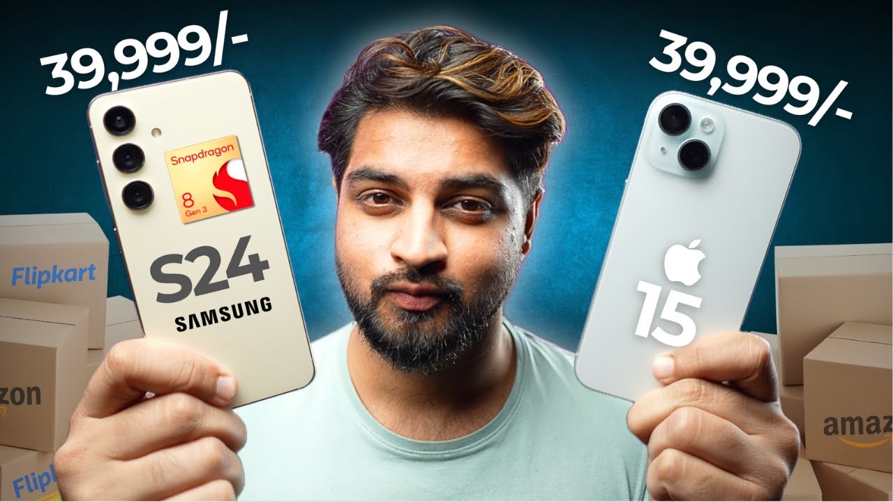 Best Phone Under ₹40k | iPhone 15 Vs Galaxy S24 (8 gen 3) - YouTube