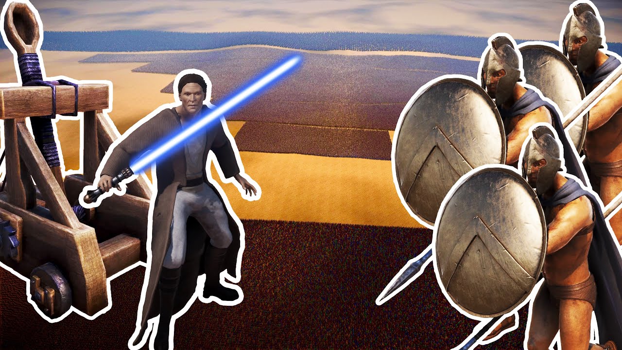 23 MILLION SPARTANS vs 150,000 JEDI KNIGHTS + 20,000 CATAPULTS | UEBS 2 ...
