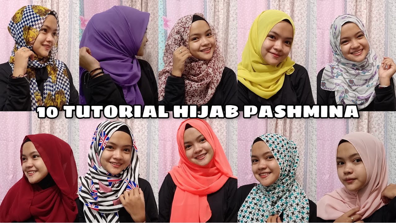 10 TUTORIAL HIJAB PASHMINA SIMPLE MUDAH KEKINIAN ANTI RIBET - YouTube