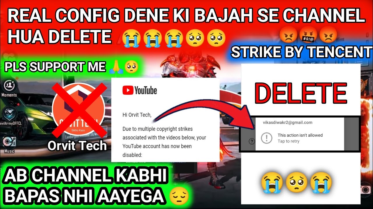 3 Copyright strike by Tencent: My channel deleted! Please help me 😭😔 - YouTube