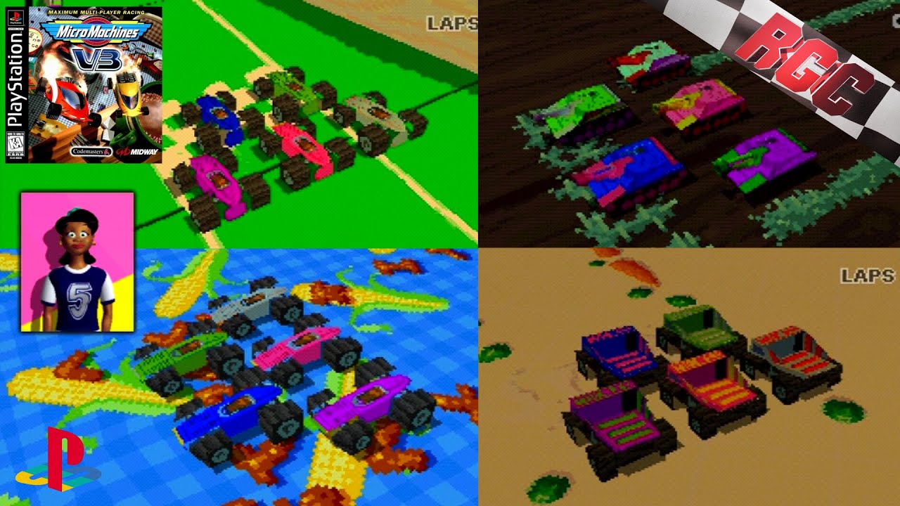 Micro Machines V3 | Bonnie | Beginners | PlayStation/PS1/PSX HD - YouTube