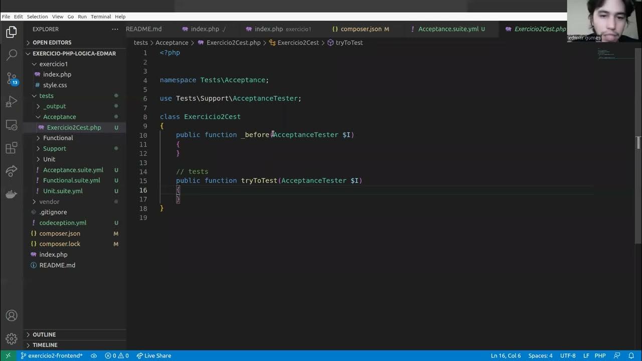Parte 2 Inicializando O Codeception Youtube