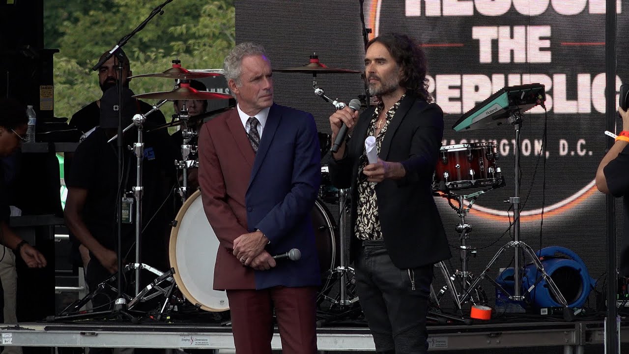 Russell Brand & Jordan Peterson at the Rescue The Republic Rally - YouTube