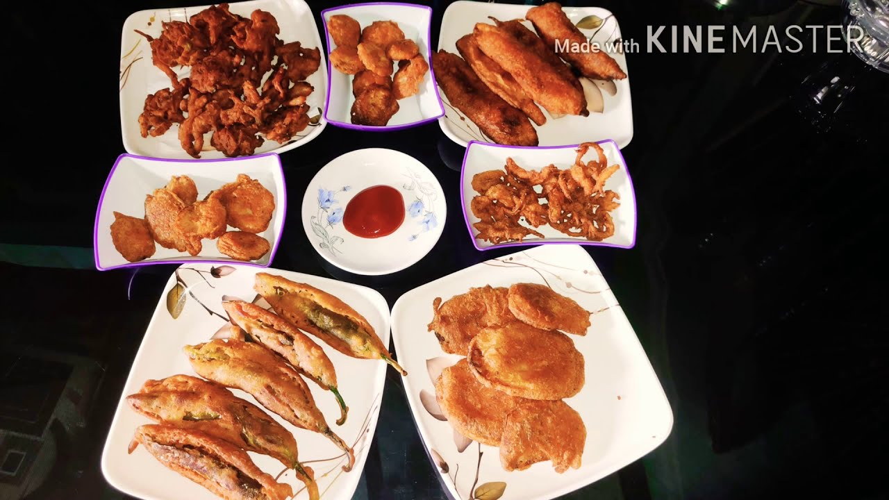 HOME MADE 7 TYPES OF BAJJIS - YouTube