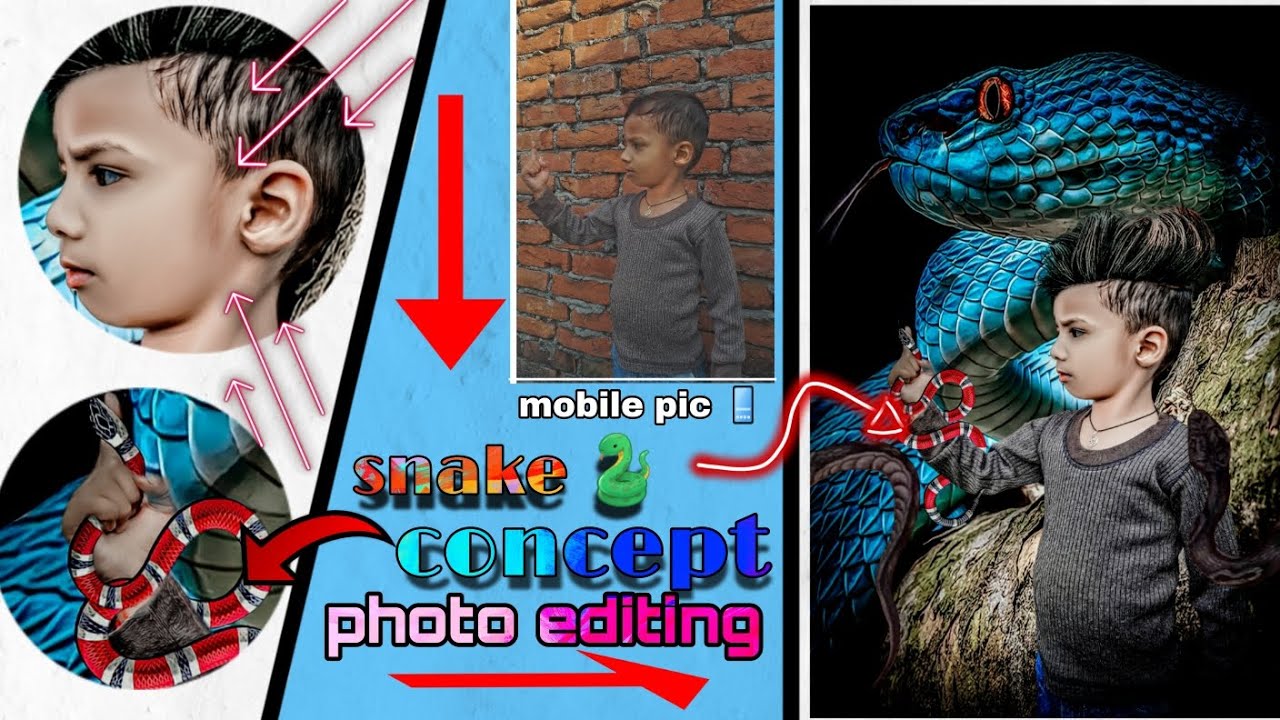 😱PicsArt and snake 🐍 concept photo editing full tutorial ll photo ...