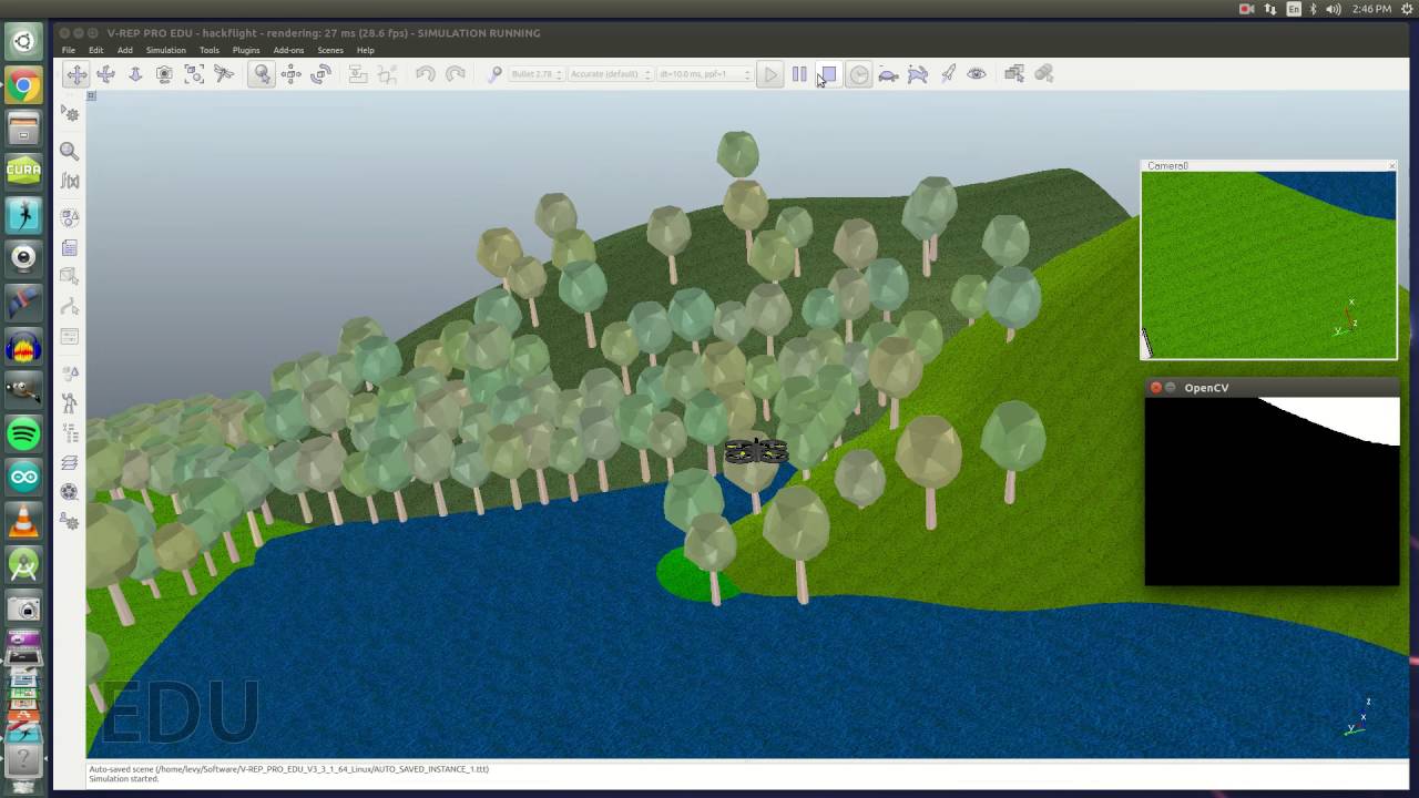 Machine-vision prototyping with HackflightSim + OpenCV - YouTube