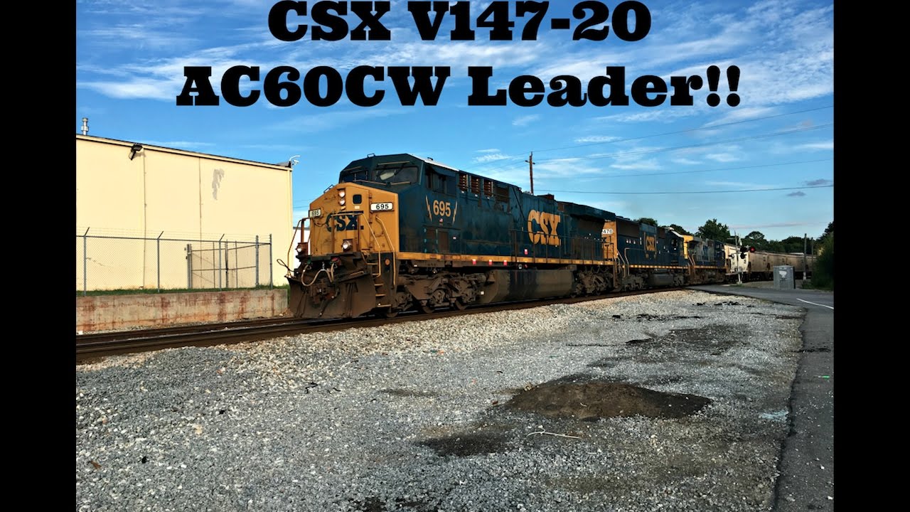 CSXT 695 CW60AC Leads CSX V147-20 Northbound at CP North Elizabeth in Marietta, GA - YouTube
