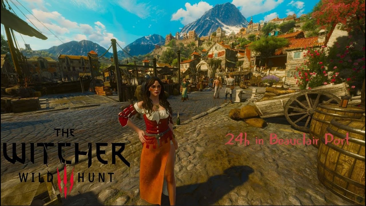 The Witcher 3 - 24h in Beauclair Port. Vivid scenes, relaxing ambient ...