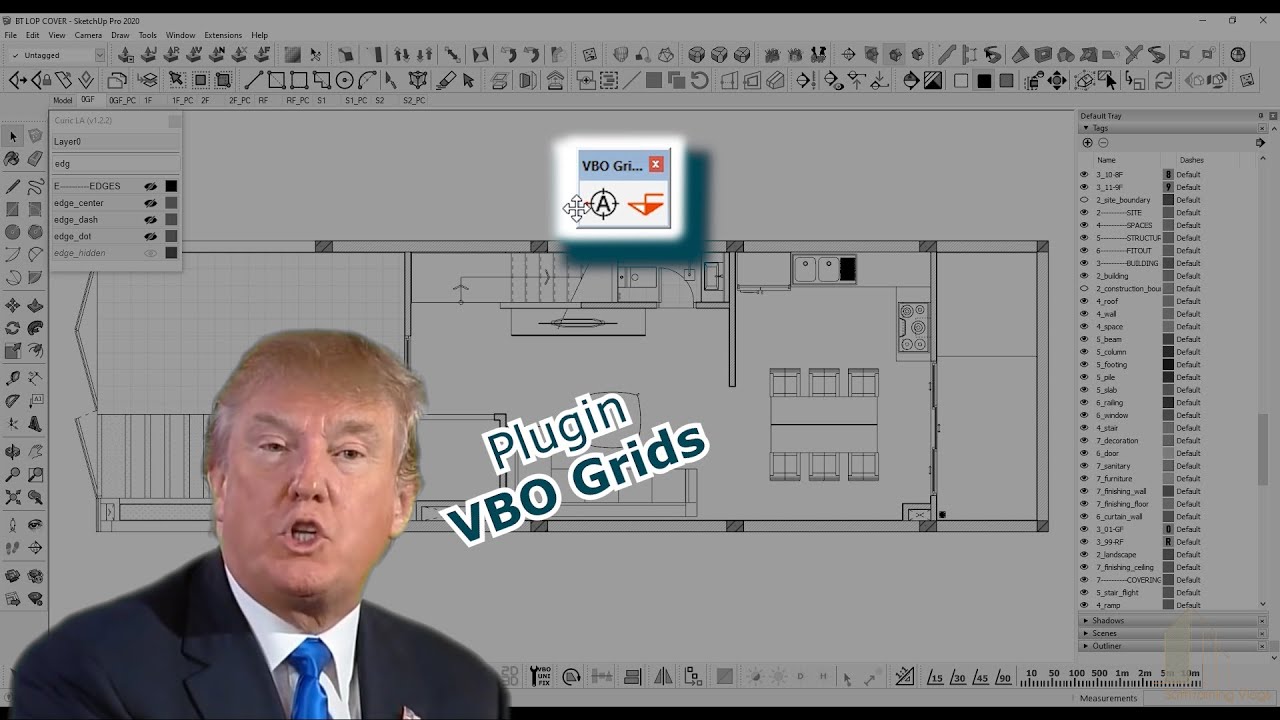 LAYOUT SKETCHUP - VBO Grids - Plugin Thiết Lập Lưới Trục, Cao Độ Tự ...