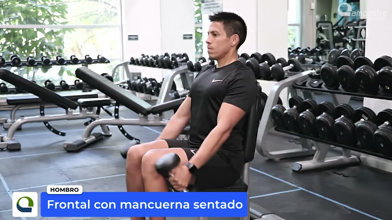 Frontal con mancuerna sentado - YouTube