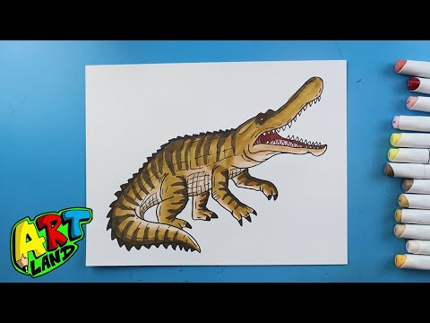How to Draw a SARCOSUCHUS - YouTube