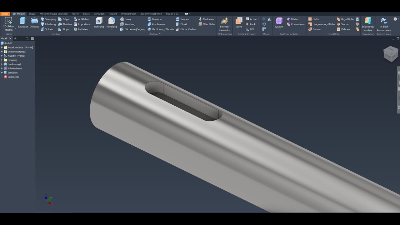 Welle und Passfeder mit Inventor CAD zeichnen - YouTube