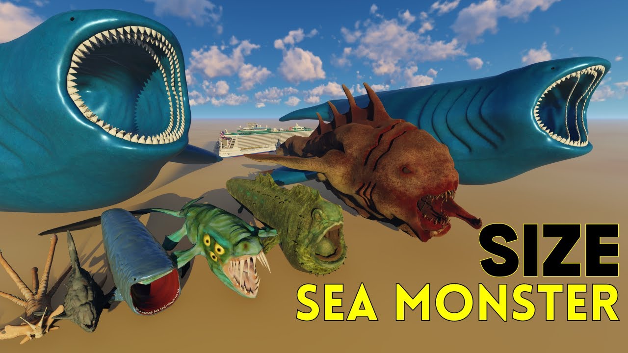 Sea Monsters Size Comparison 3D || The Bloop Vs El Gran Maja Vs Julia ...
