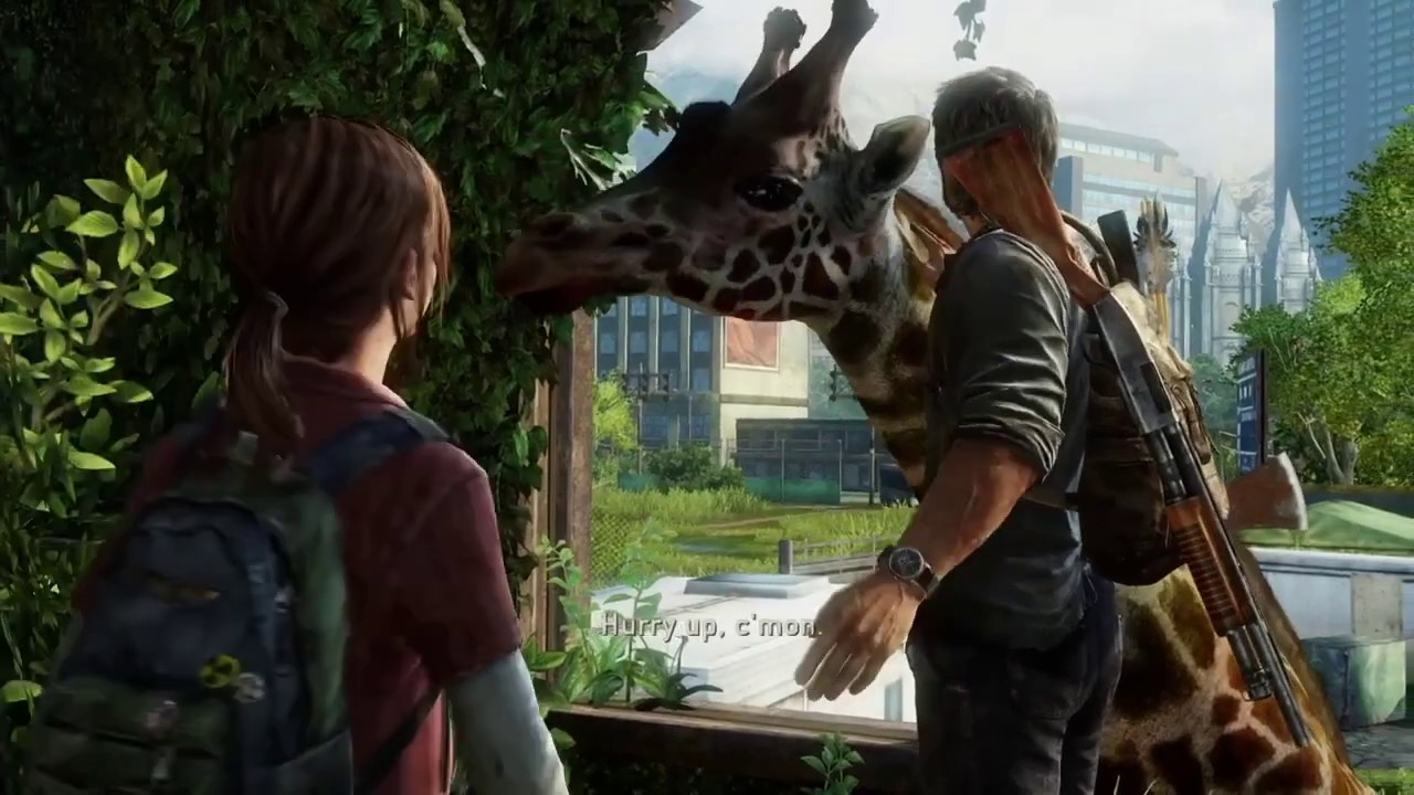 The Last of Us giraffe scene with Jurassic Park soundtrack - YouTube