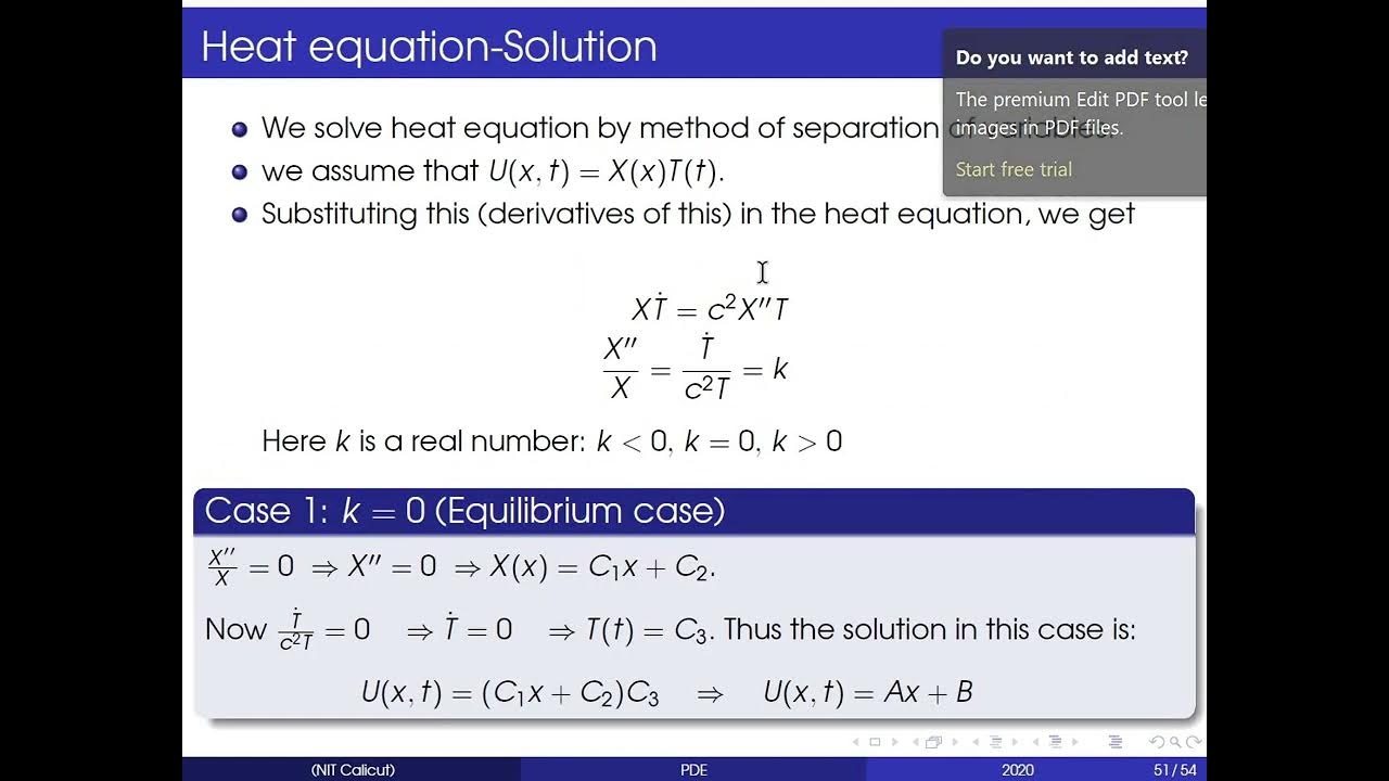 Heat equation derivation - YouTube
