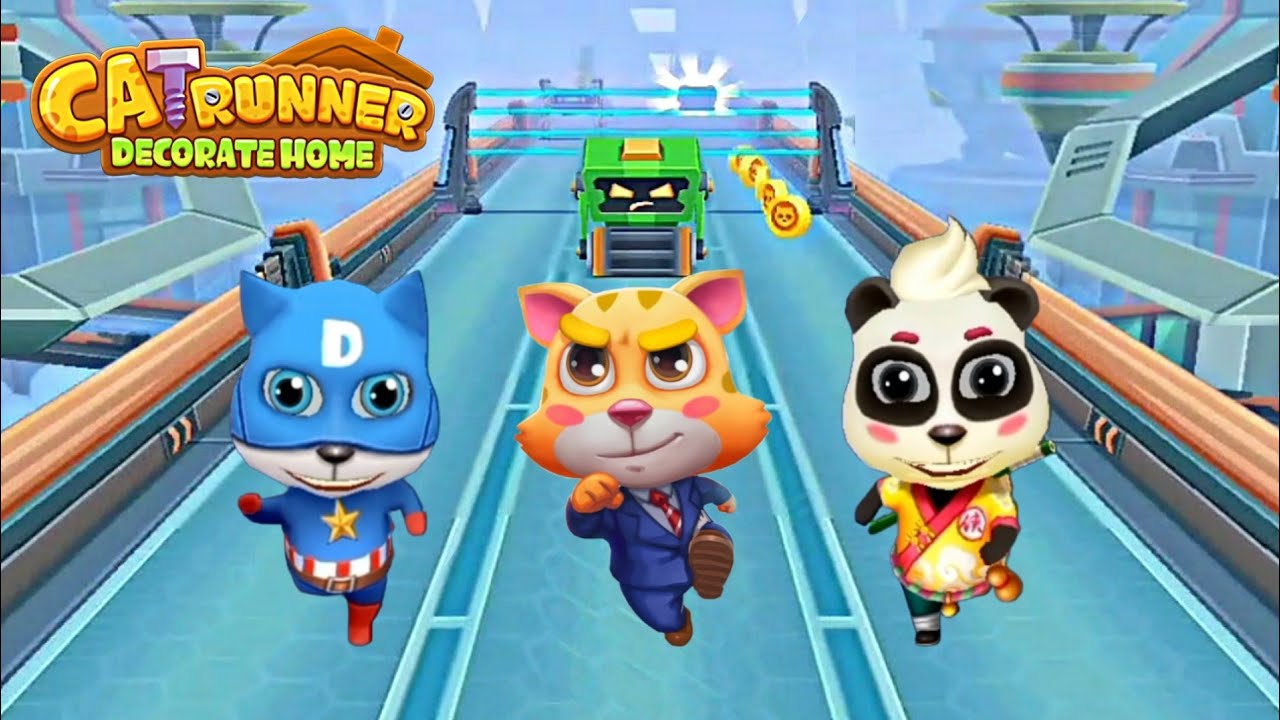 Cat Runner decorate home new challenge 💥😱 - YouTube