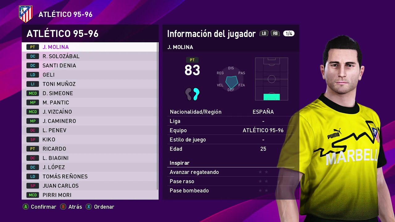 PES 2020 | Atlético de Madrid 1995 - 1996 | Equipos clásicos (PC y PS4 ...