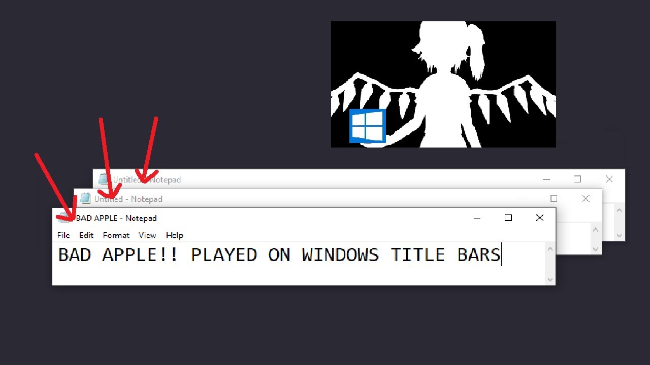 Bad Apple!! - played on TITLE BARS - YouTube
