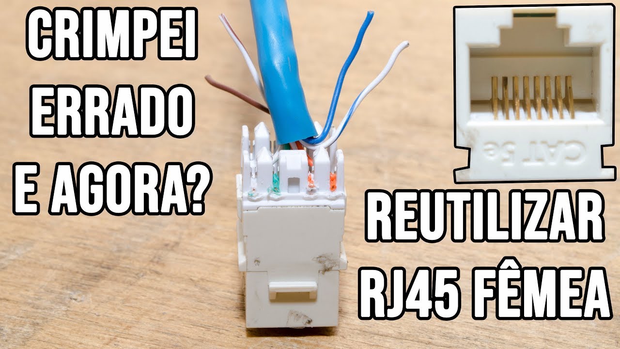 Como reutilizar RJ45 femea / Keystone crimpado errado - YouTube