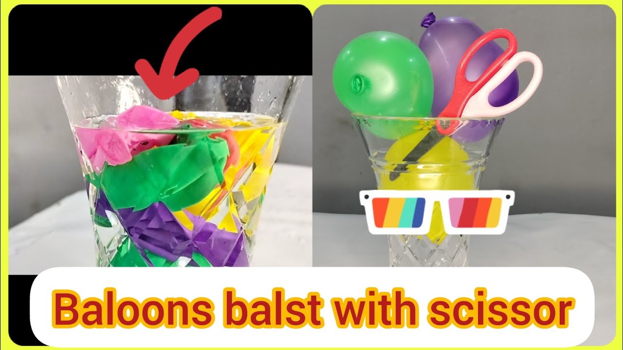 what happened when balloons blast with scissor in beautiful vase# ...