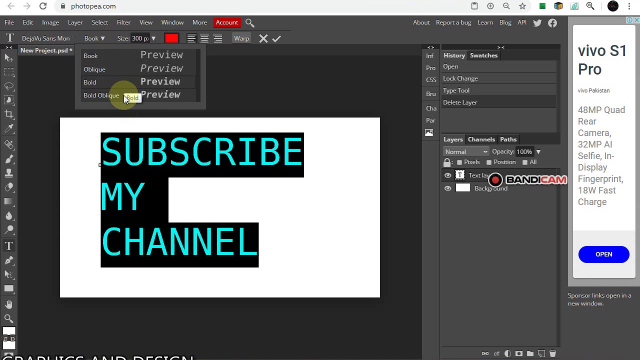Photopea / Class 7 / Type Tool / Text - YouTube