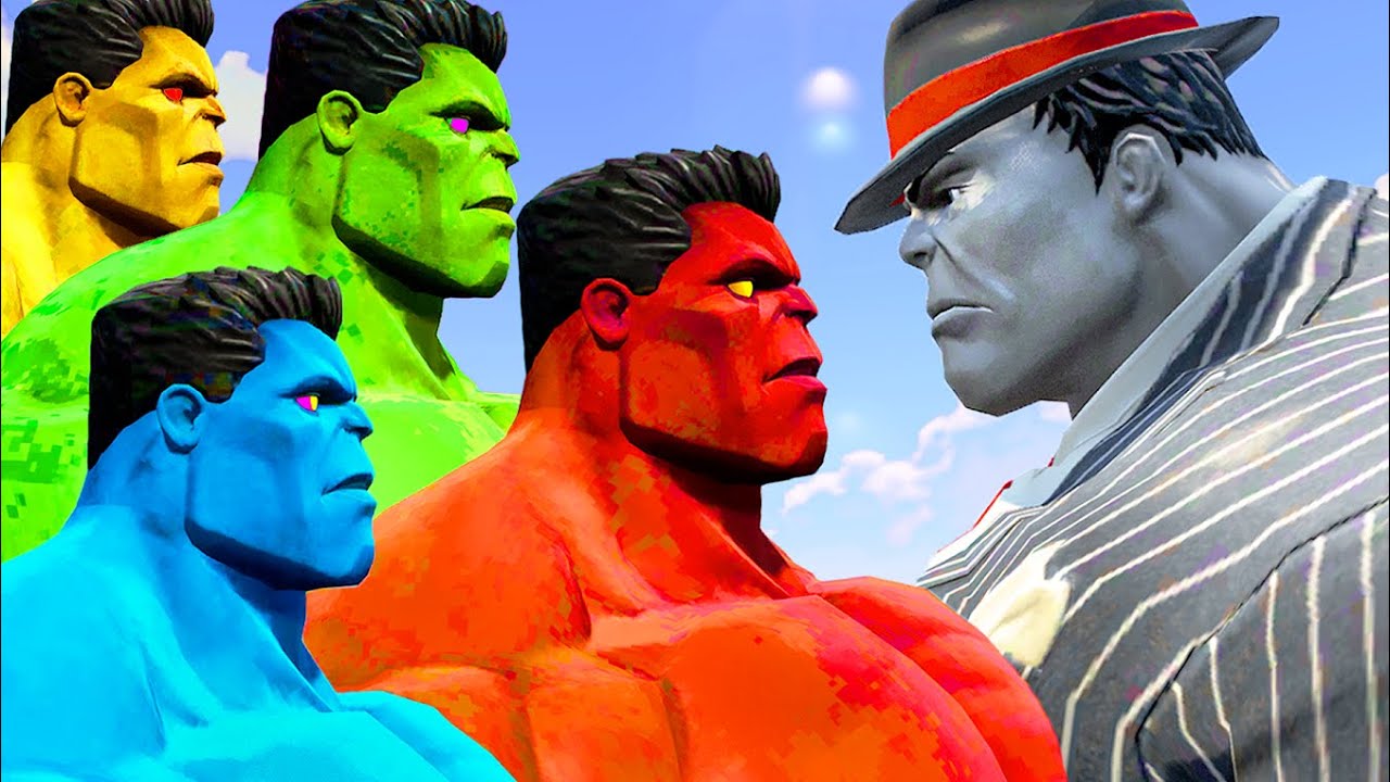 World War Hulk | Blue Hulk & Red Hulk & Yellow Hulk vs Grey Hulk Boss ...