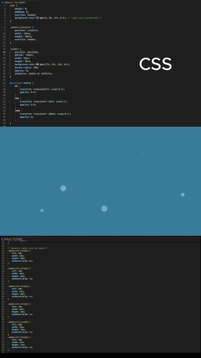 Mesmerizing Bubble Animation with CSS #BubbleAnimation #WebDesign #CSSAnimation #Shorts #josn ...