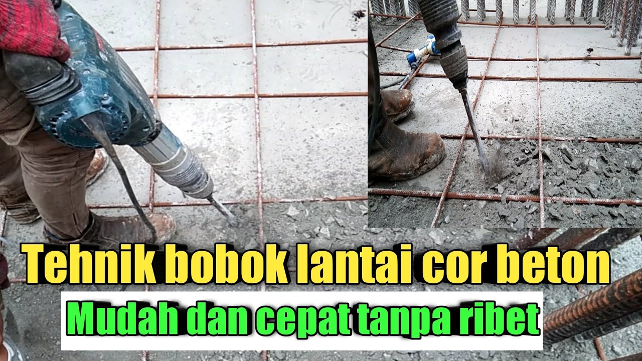 Cara membobok cor beton tipis tipis - YouTube